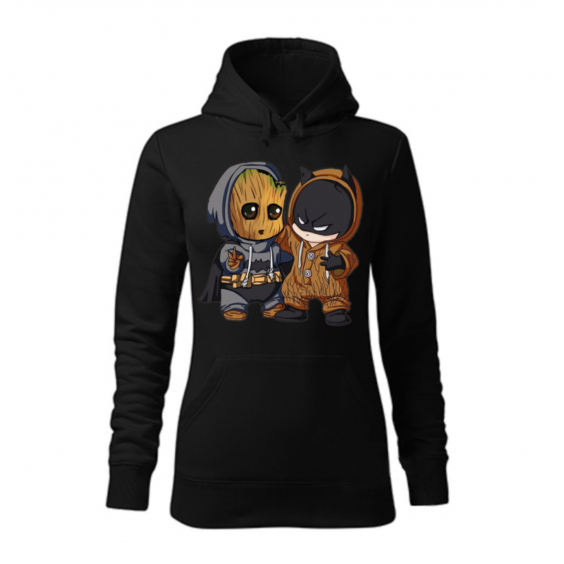 Groot and Batman Ženski Pulover s Kapuco | E8 Shop.sl